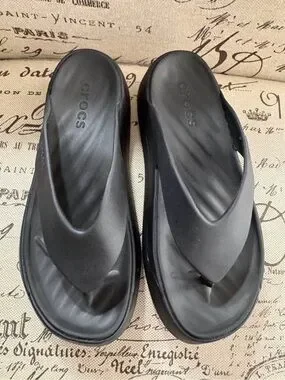 CROCS | Shoes | Crocs Black Platform Flip Flops | Poshmark